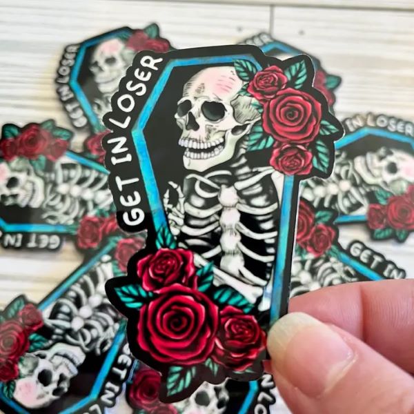 Sticker Get In Loser Skull