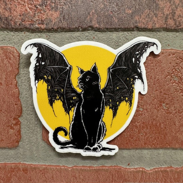 Sticker Cat Bat Moon