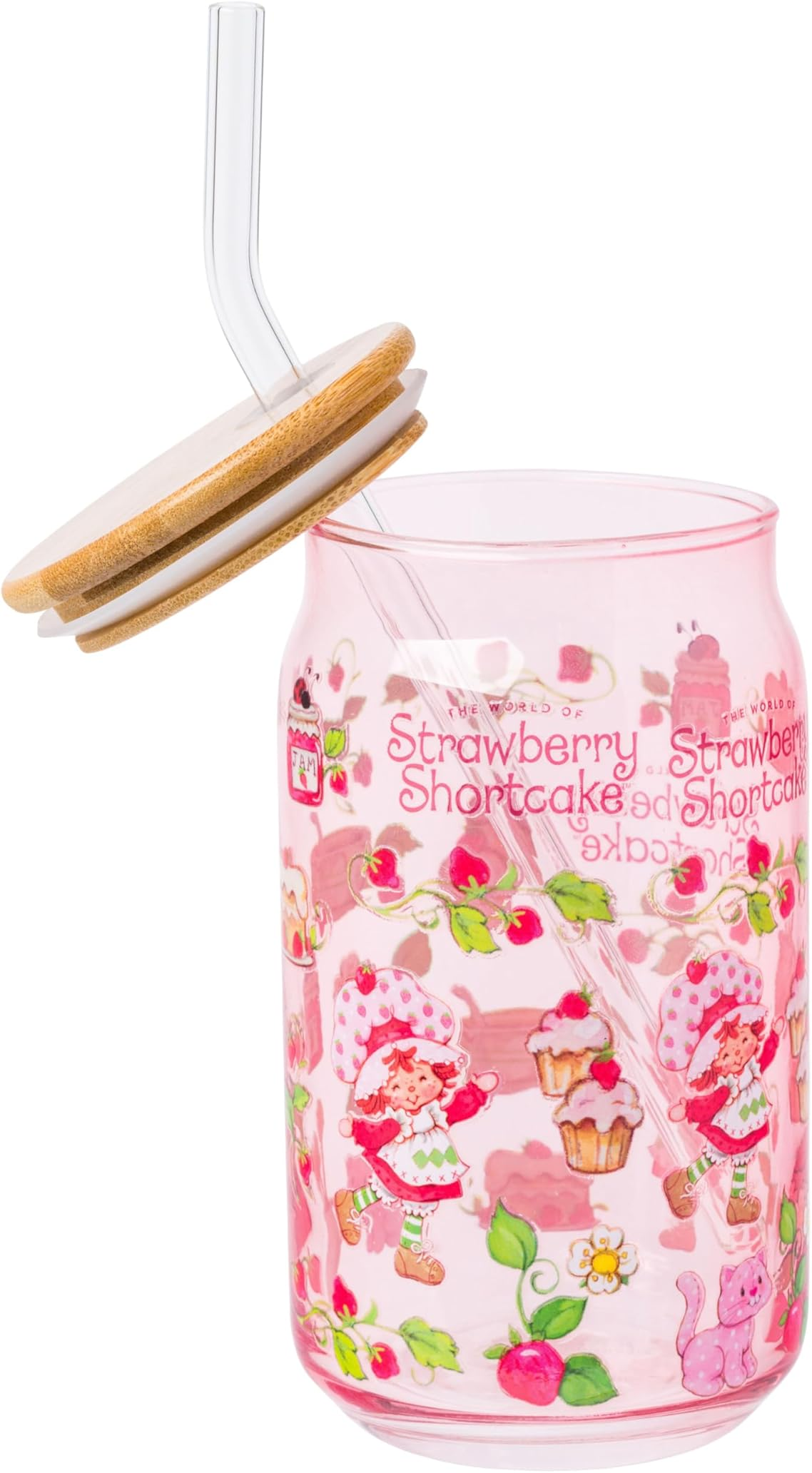 Glass Tumbler Strawberry 16Oz