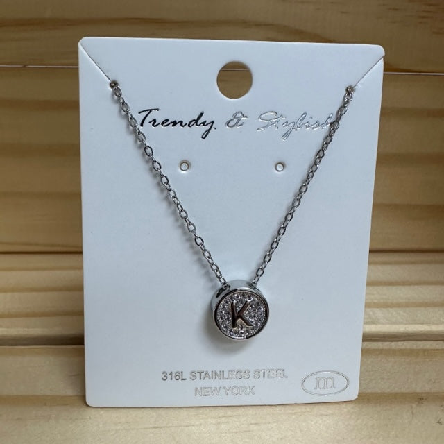 Necklace Silver Letter K